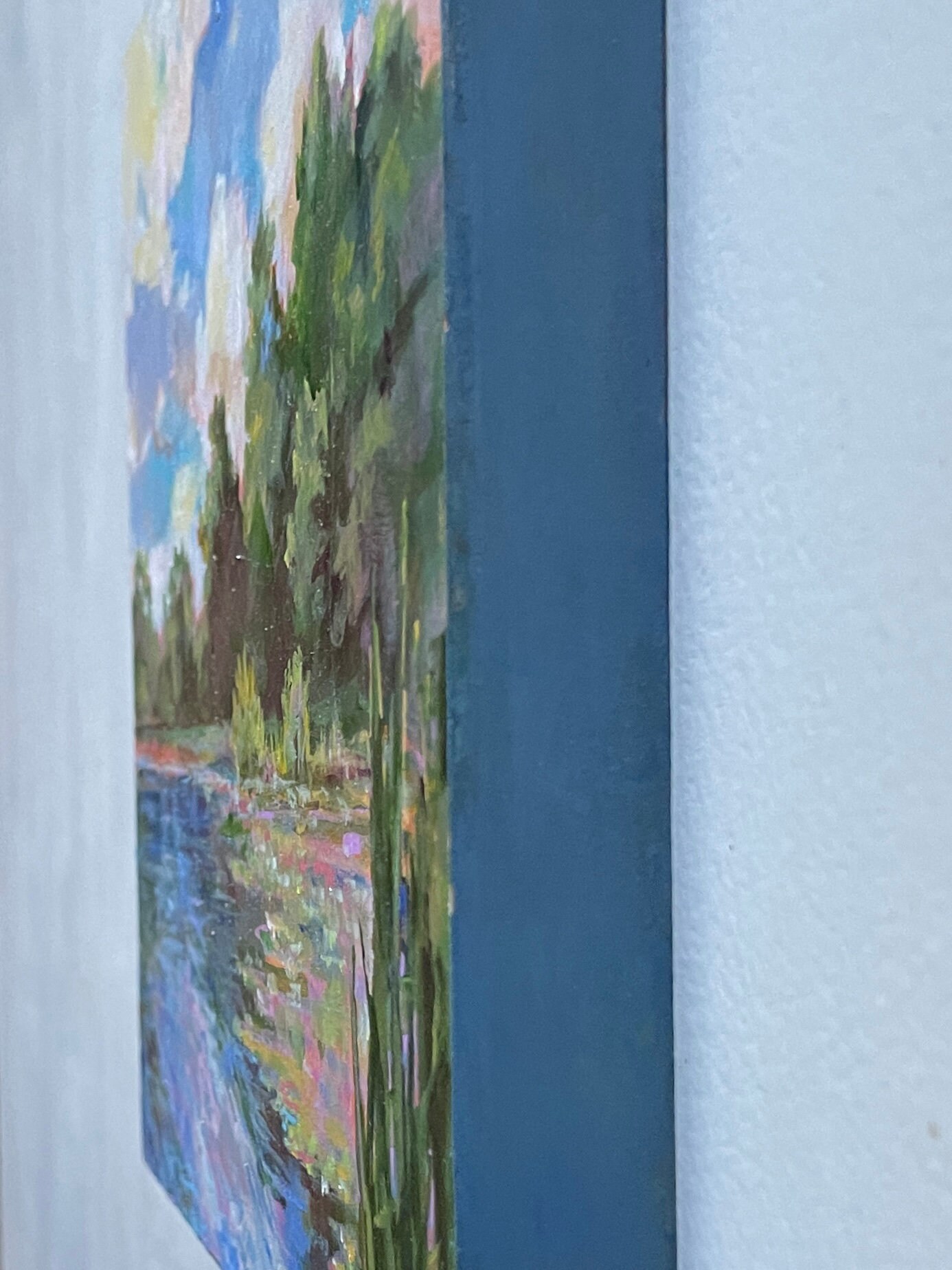 Original Painting Impressionist Landscape Summer Lake Scene Wall Art - Etsy