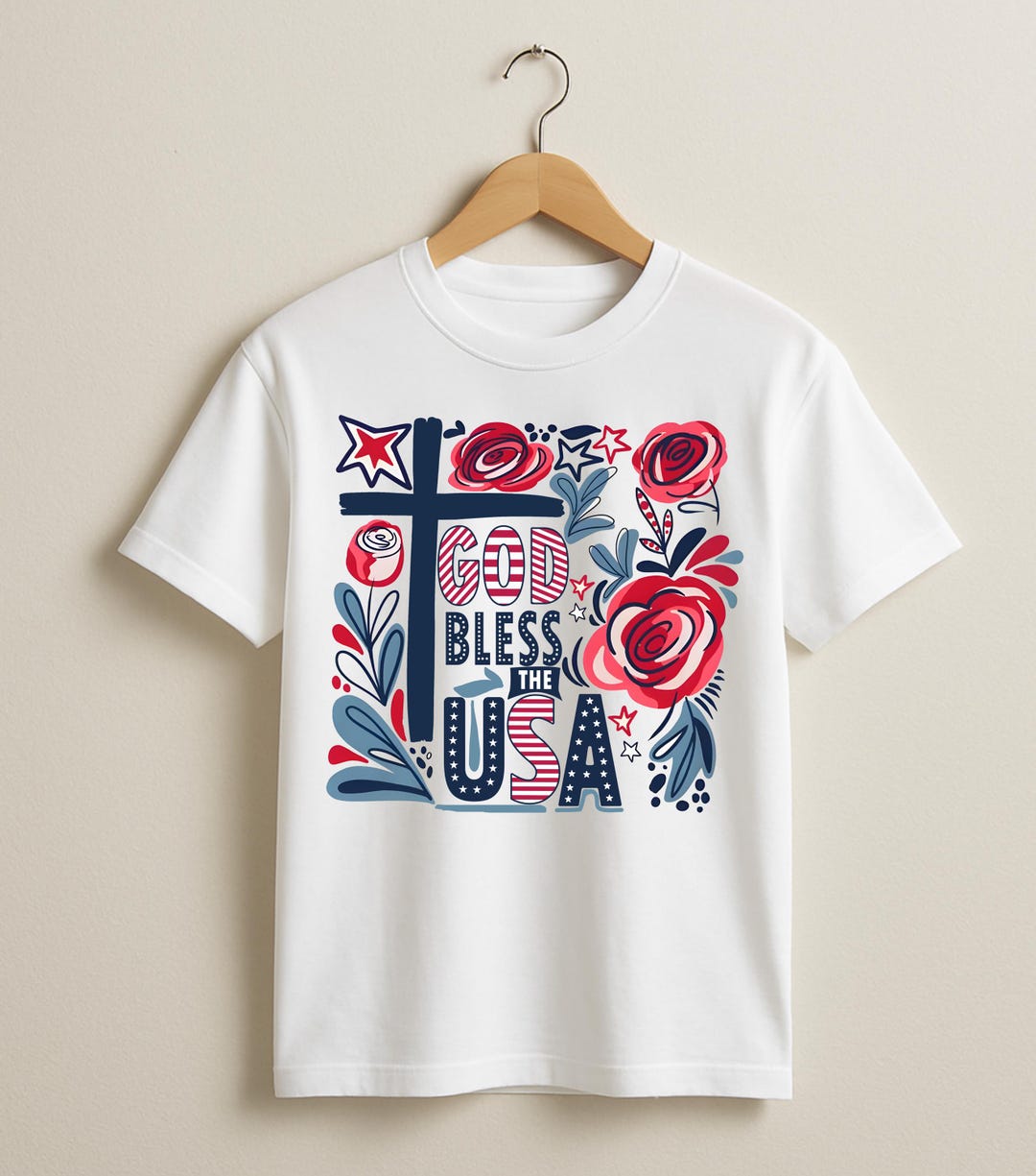God Bless the USA | Floral Unisex Comfort Colors Tee - Etsy