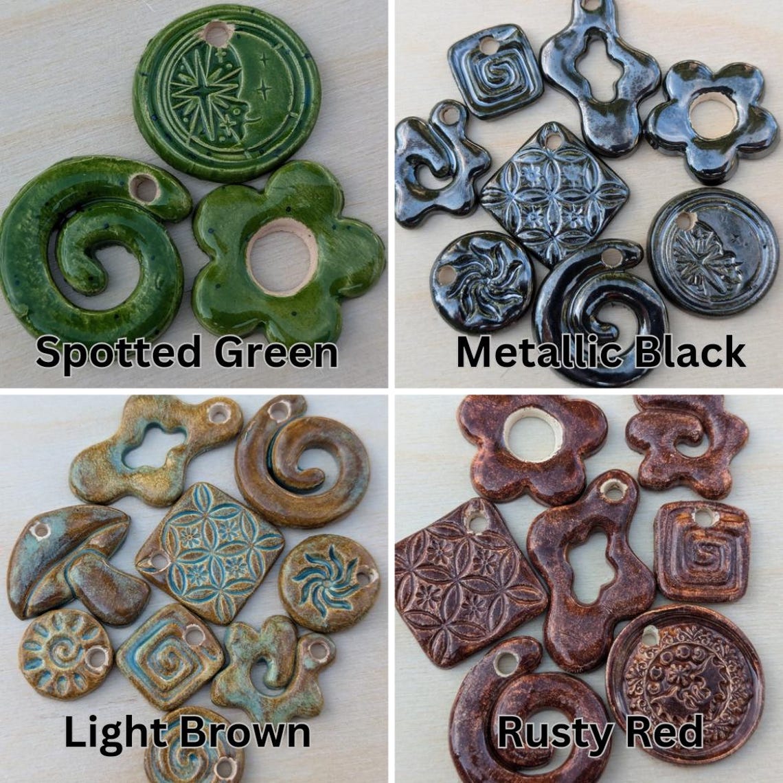 Fish Skeleton Bones Sardine Ceramic Handmade Pendant Y2K Style Boho ...