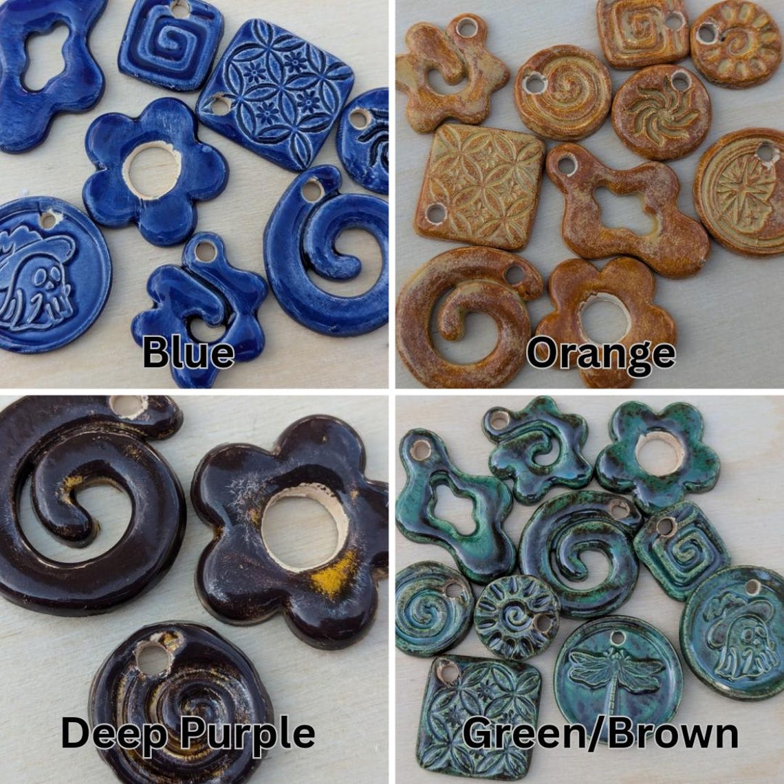 Fish Skeleton Bones Sardine Ceramic Handmade Pendant Y2K Style Boho ...