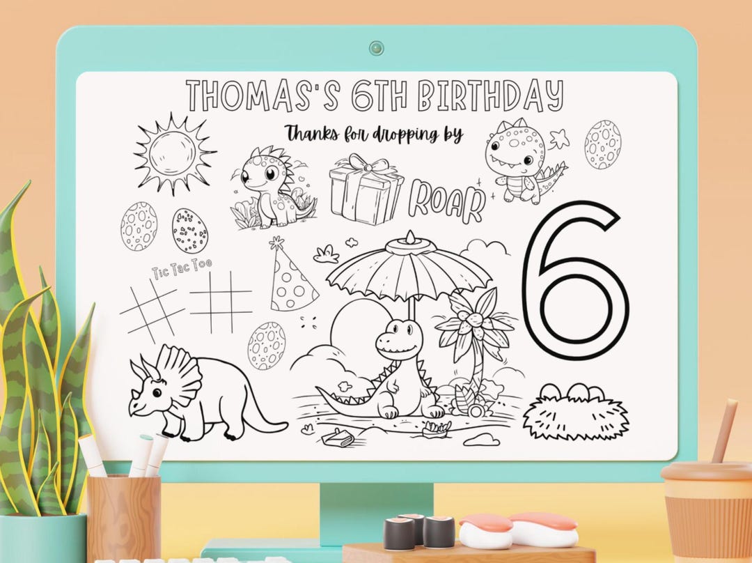 Dinosaurs Birthday Activity Sheet | Dinosaurs Theme Party Favor ...