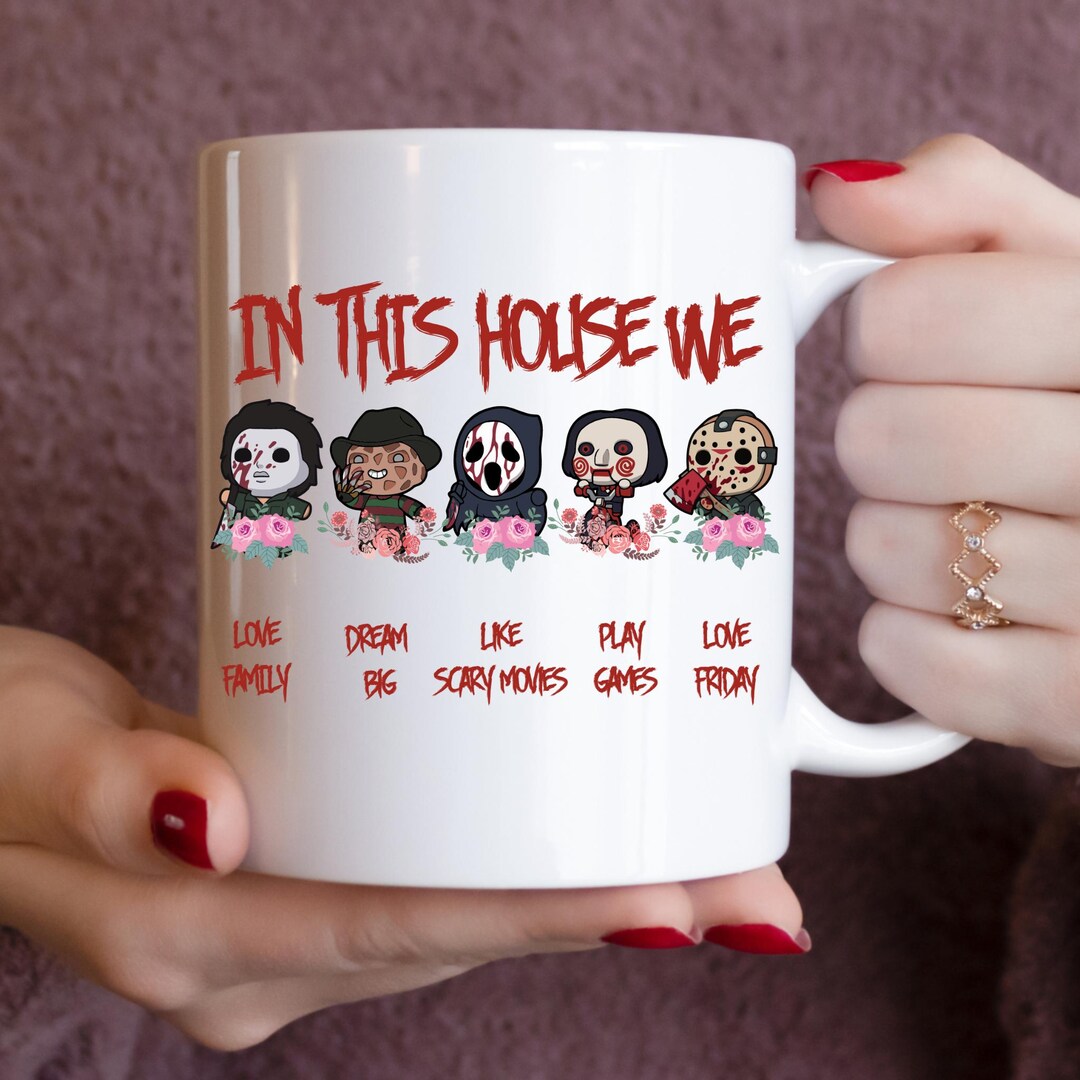 Horror Movie Characters Halloween Coffee Mug - Spooky Season Gift - Etsy