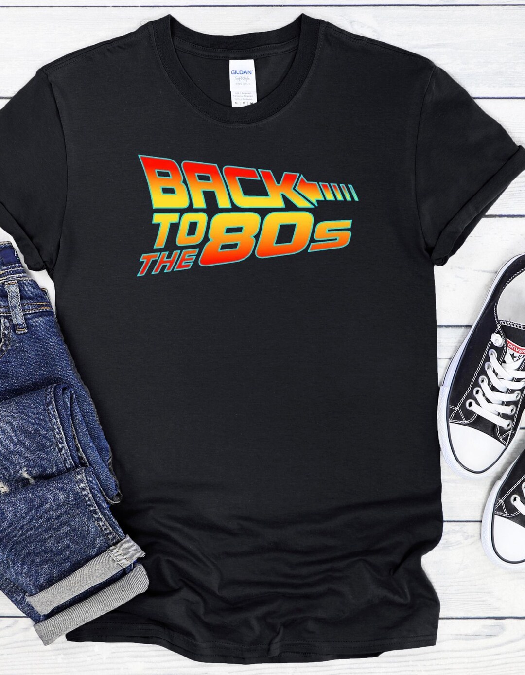 Back to the 80s T-shirt | Retro 80s Design | Back to the Future Inspired Font | Vintage Style ...