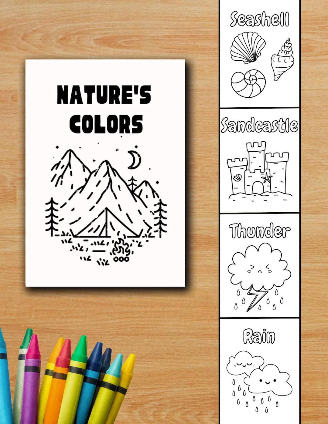Printable 35 Page Nature Themed Coloring Book for Toddlers, Kids, and ...