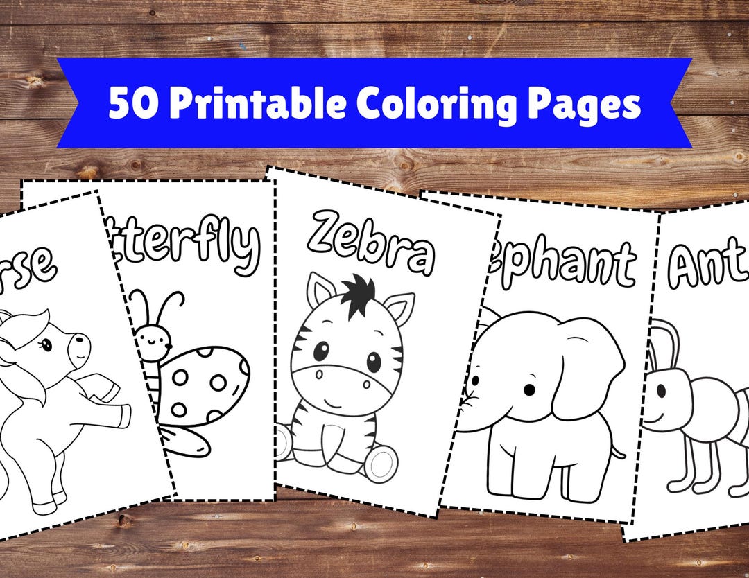 50 Printable Animal Coloring Pages for Kids, Toddlers, and Preschoolers ...