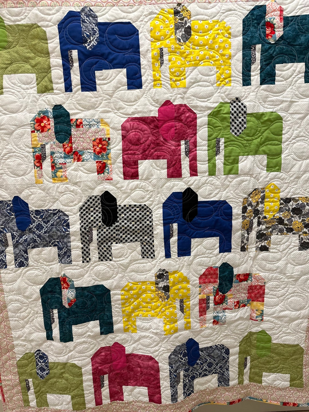 Elephants on Parade Quilt/throw - Etsy