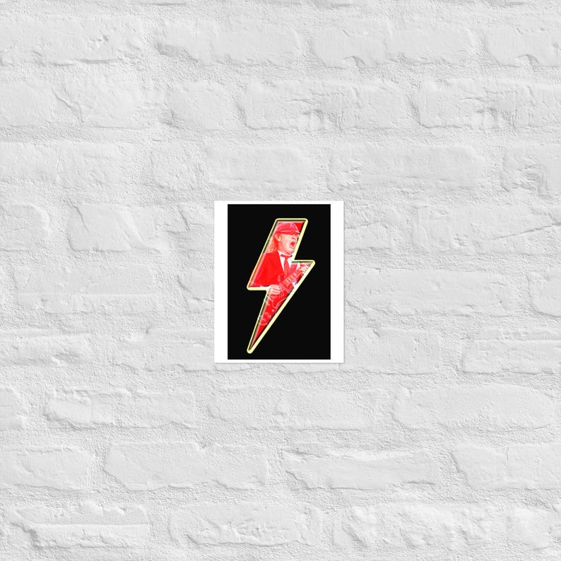 Angus Young Lightning Bolt Poster - Etsy