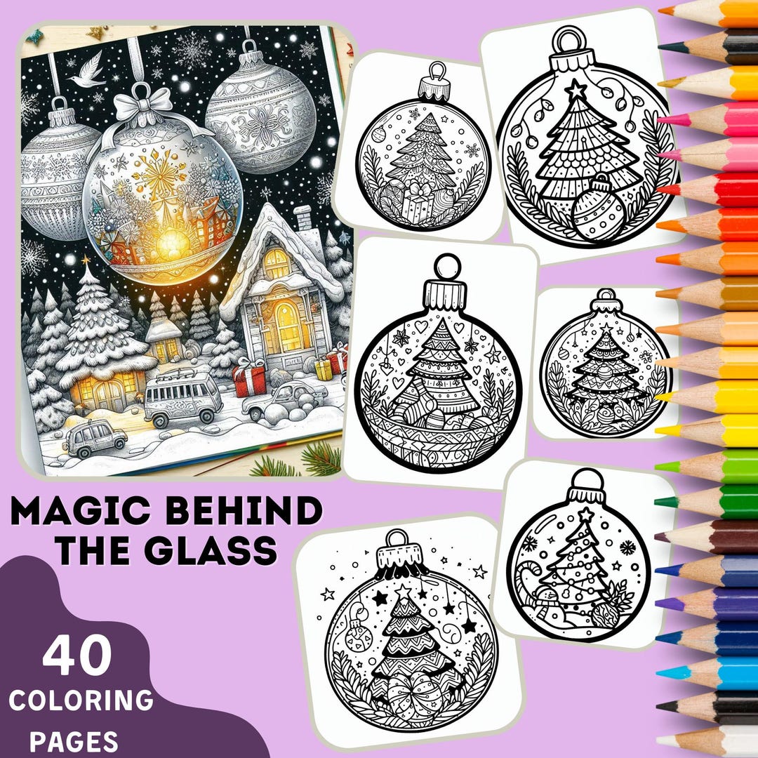 40 Printable Christmas Bauble Colouring Sheets, Christmas Holiday ...