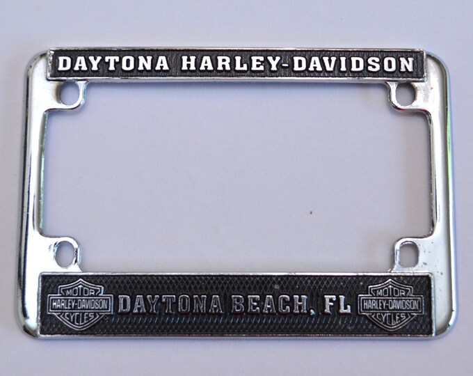 Vintage Harley Davidson Motorcycle License Plate Holder Chrome Metal ...