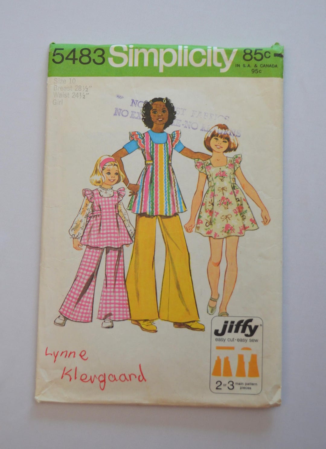 1972 Sewing Pattern Simplicity 5483 Smock Dress or Tunic and Bell ...