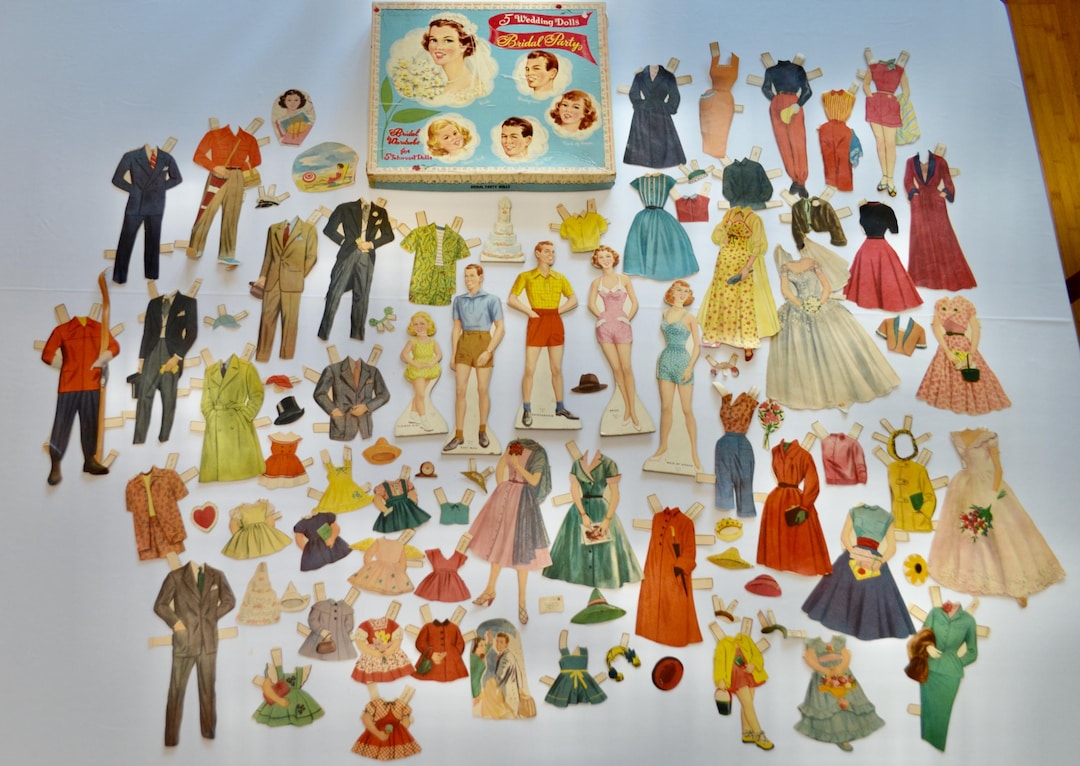 On Sale Vintage BRIDAL PARTY Paper Dolls Set NOT Reproductions Whitman ...