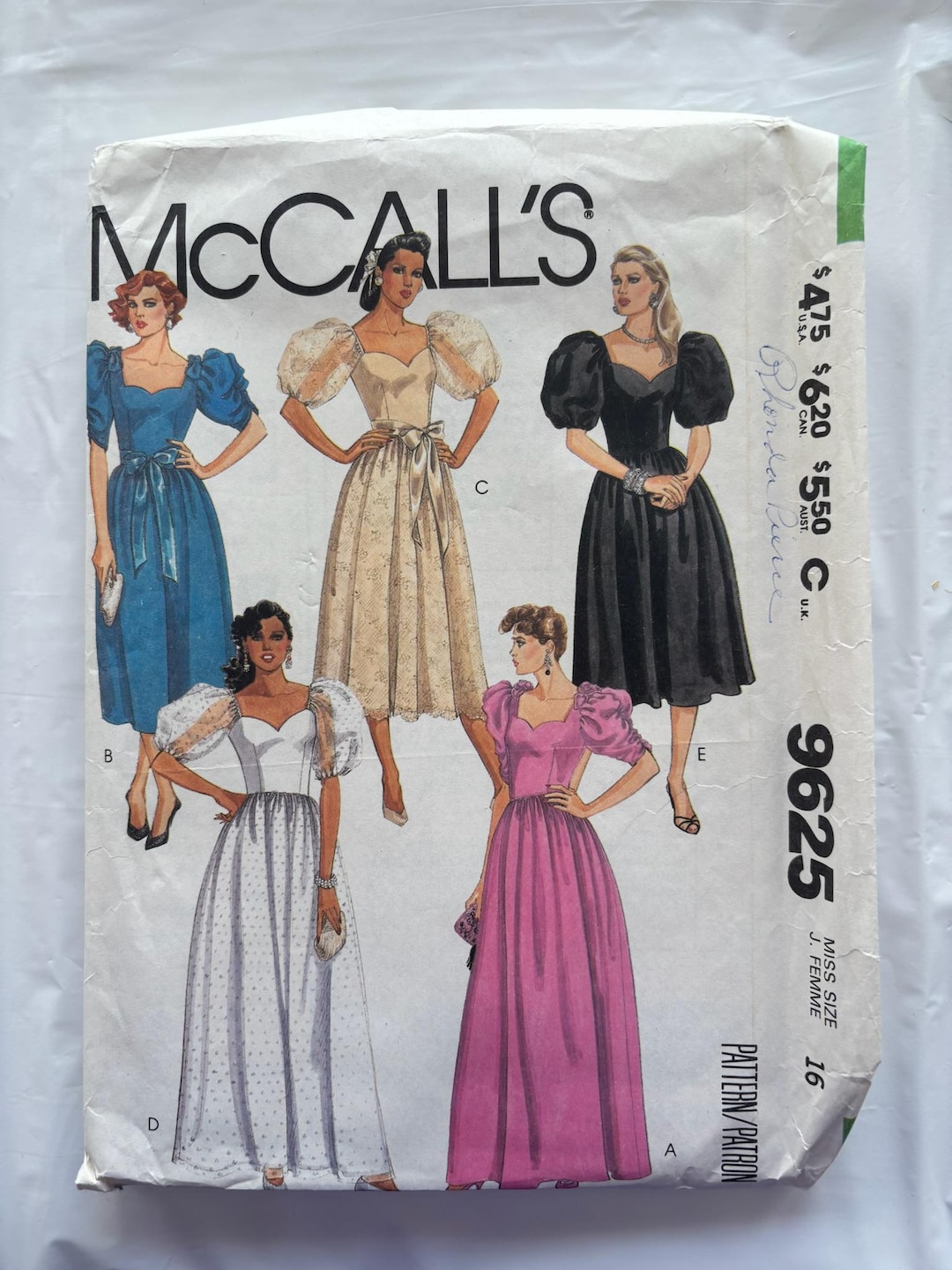 Vintage Sewing Pattern Mccall's 9625 Dress With Sweetheart Neckline ...