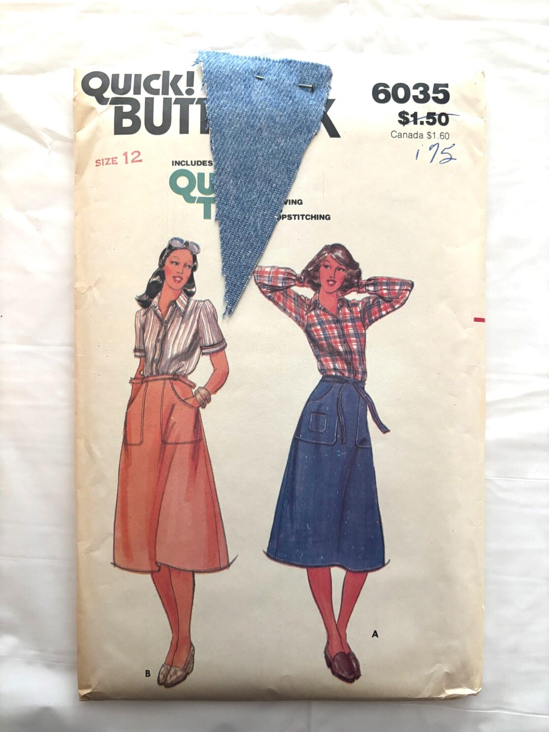 Vintage Sewing Pattern Butterick 6035 Quick Wrap Skirt and Shirt in ...