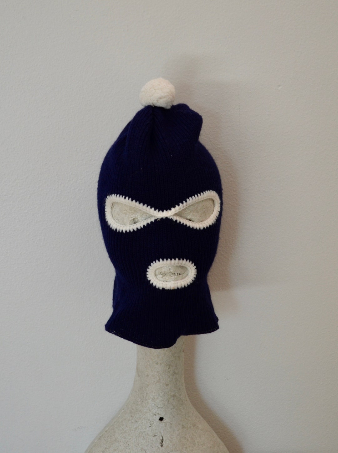 Vintage SKI MASK Dark Blue With White Trim One Size - Etsy