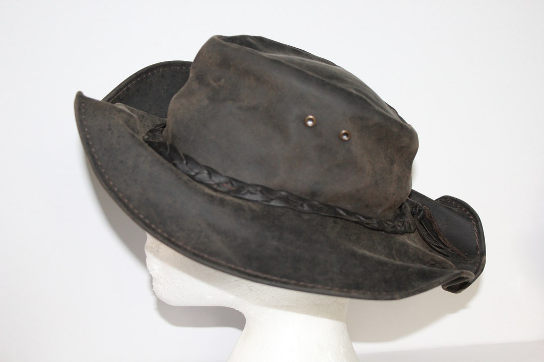 Vintage Leather Jacaru Crocodile Dundee Hat Made in Australia - Etsy