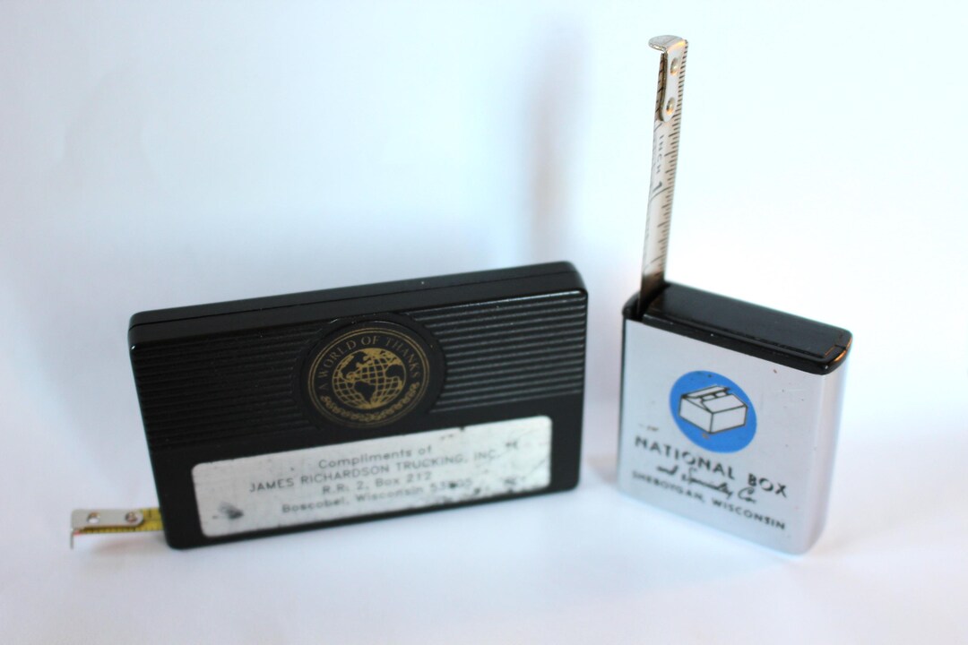 Vintage Pocket Tape Measures Set - Advertising Measuring Tapes, Compact ...