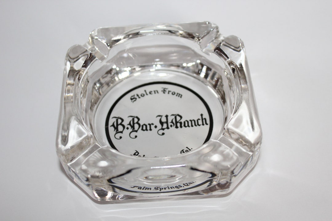 Vintage B-bar-h Ranch Ashtray Palm Springs California Clear Glass ...