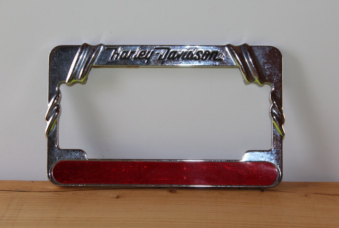 On Sale Vintage Harley Davidson Motorcycle License Plate Holder With ...