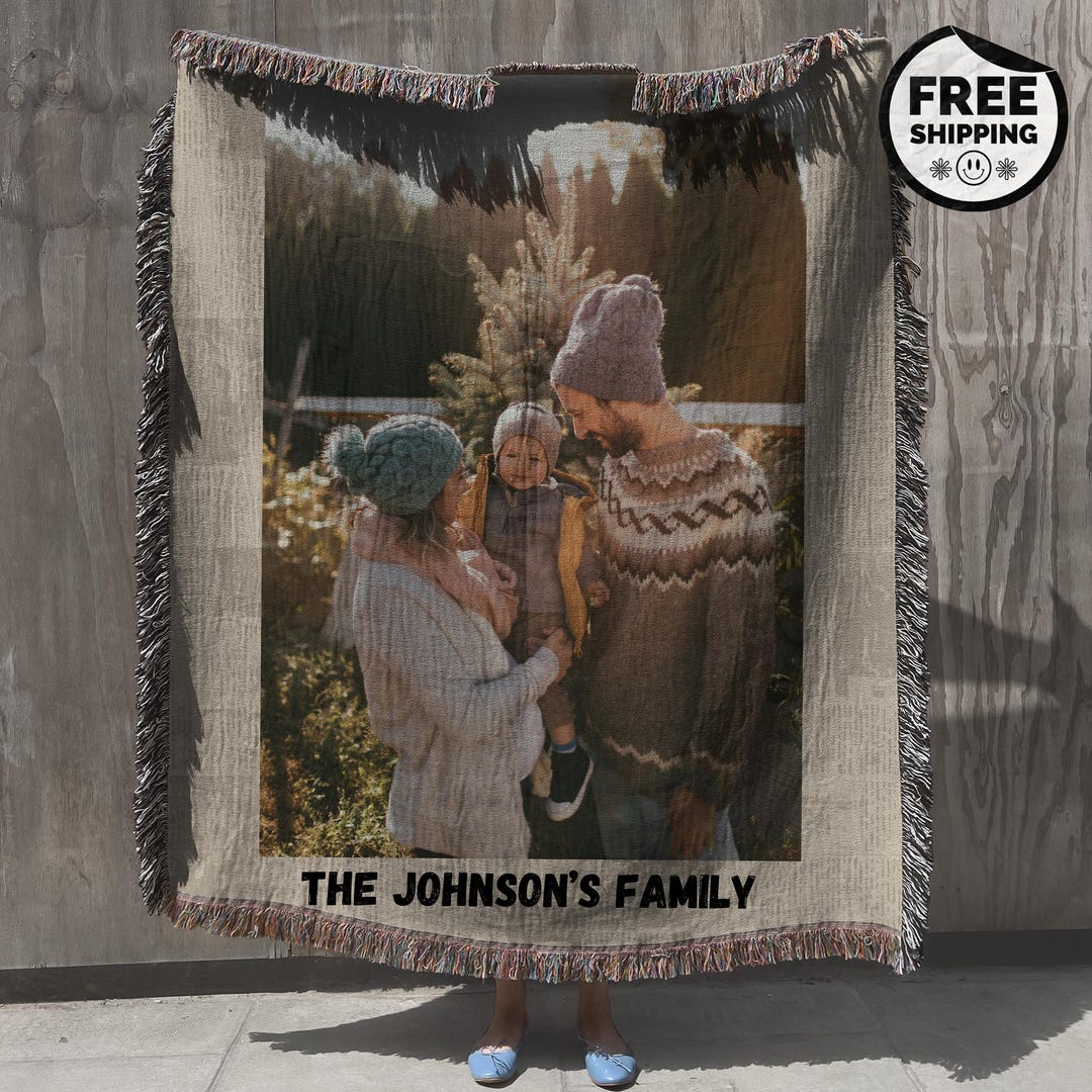 Custom Woven Photo Blanket Personalized Picture Throw Cozy Blanket ...