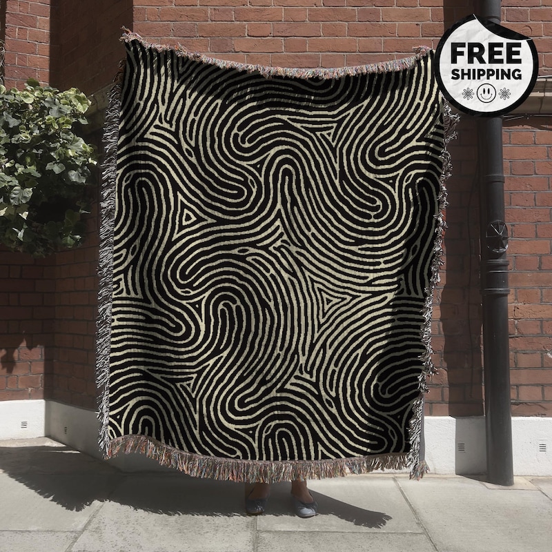 Wool Trippy Blanket - Etsy