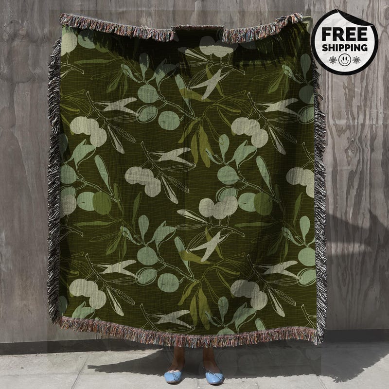 Olive Green Throw Blanket - Etsy