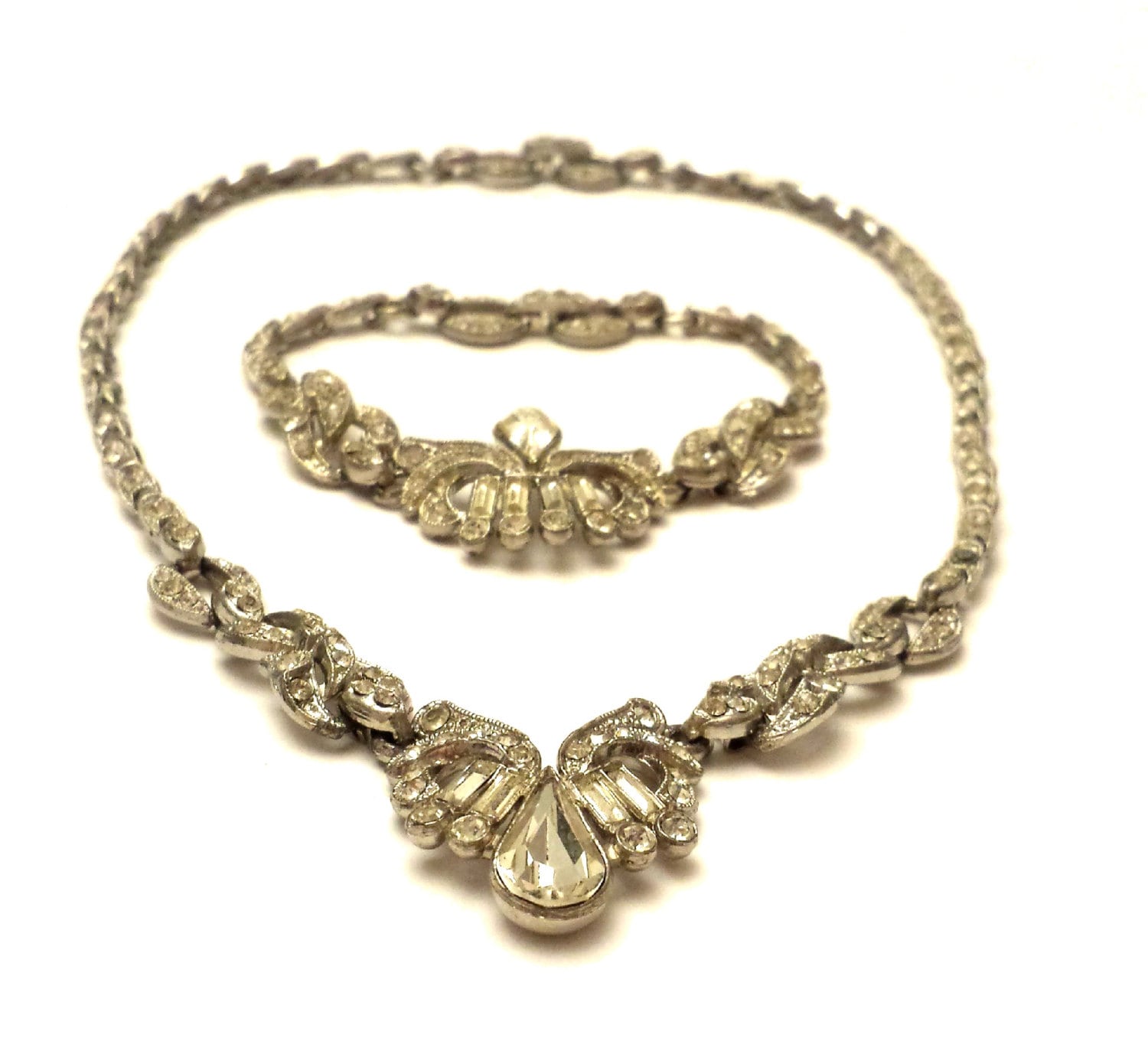 1940s Lisner Set, Vintage Lisner Demi Parure, Necklace & Bracelet Set ...