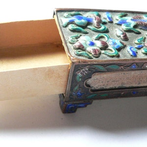 Chinese Enamel Match Safe, Antique Match Holder, Early 1900s Antique ...