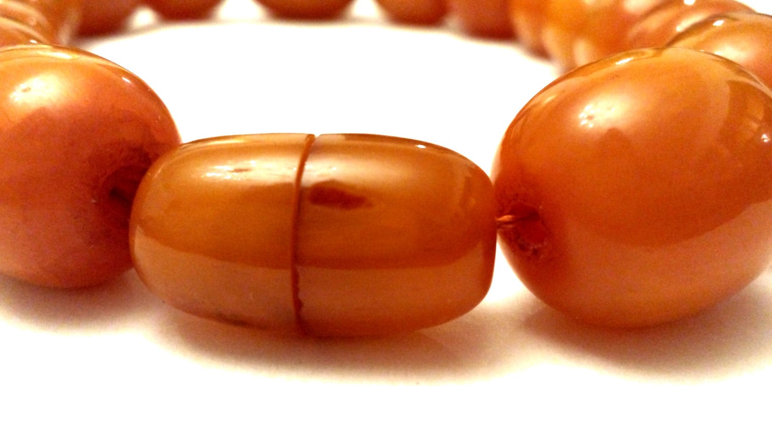 Vintage Copal Necklace, Honey Amber Beads, Gigantic Amber Copal Bead ...