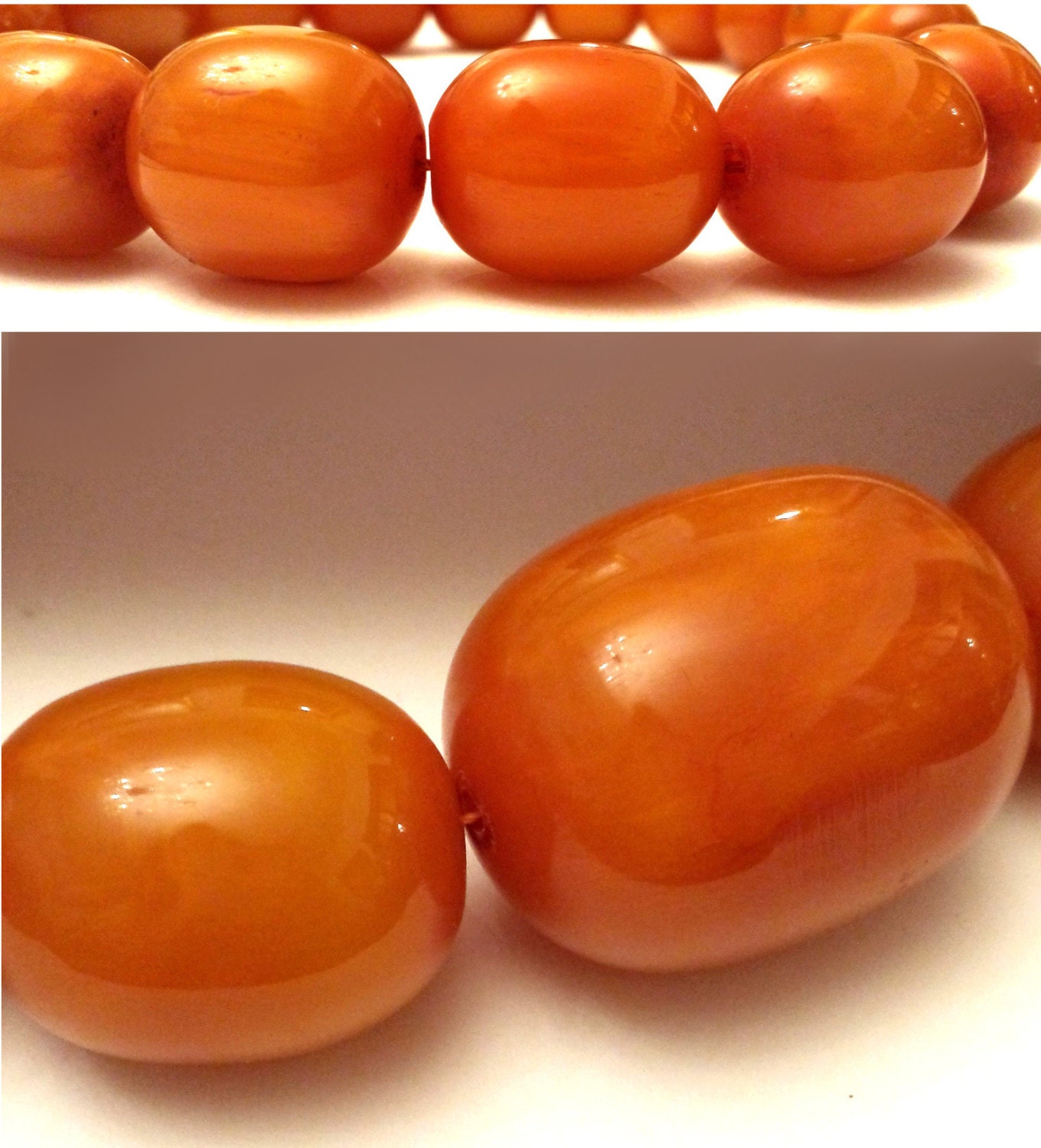 Vintage Copal Necklace, Honey Amber Beads, Gigantic Amber Copal Bead ...
