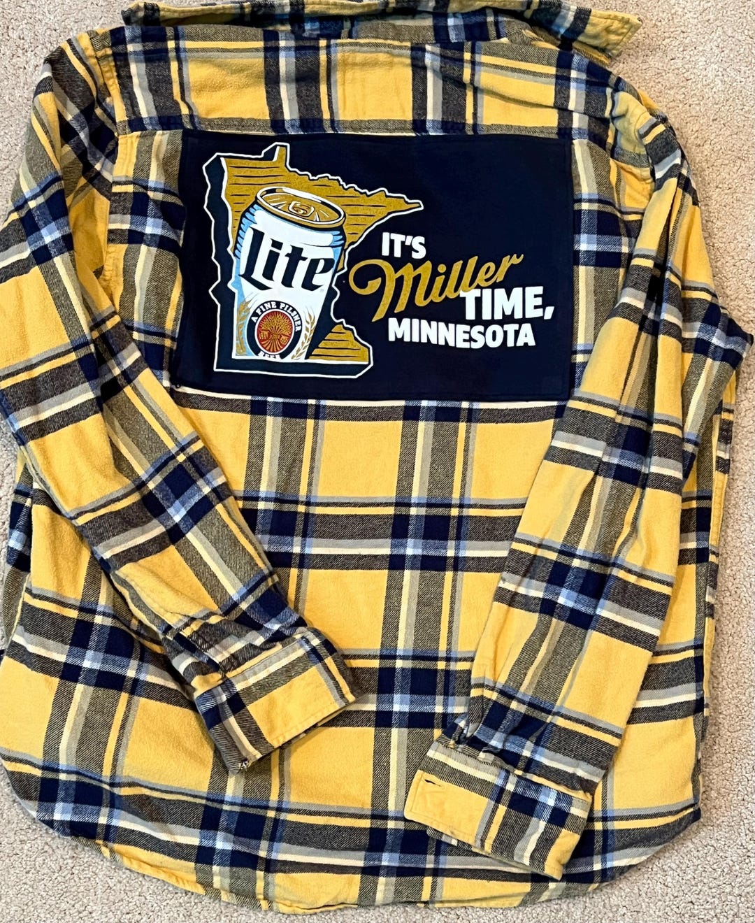 Miller Time Minnesota Flannel Custom - Size Medium - Etsy