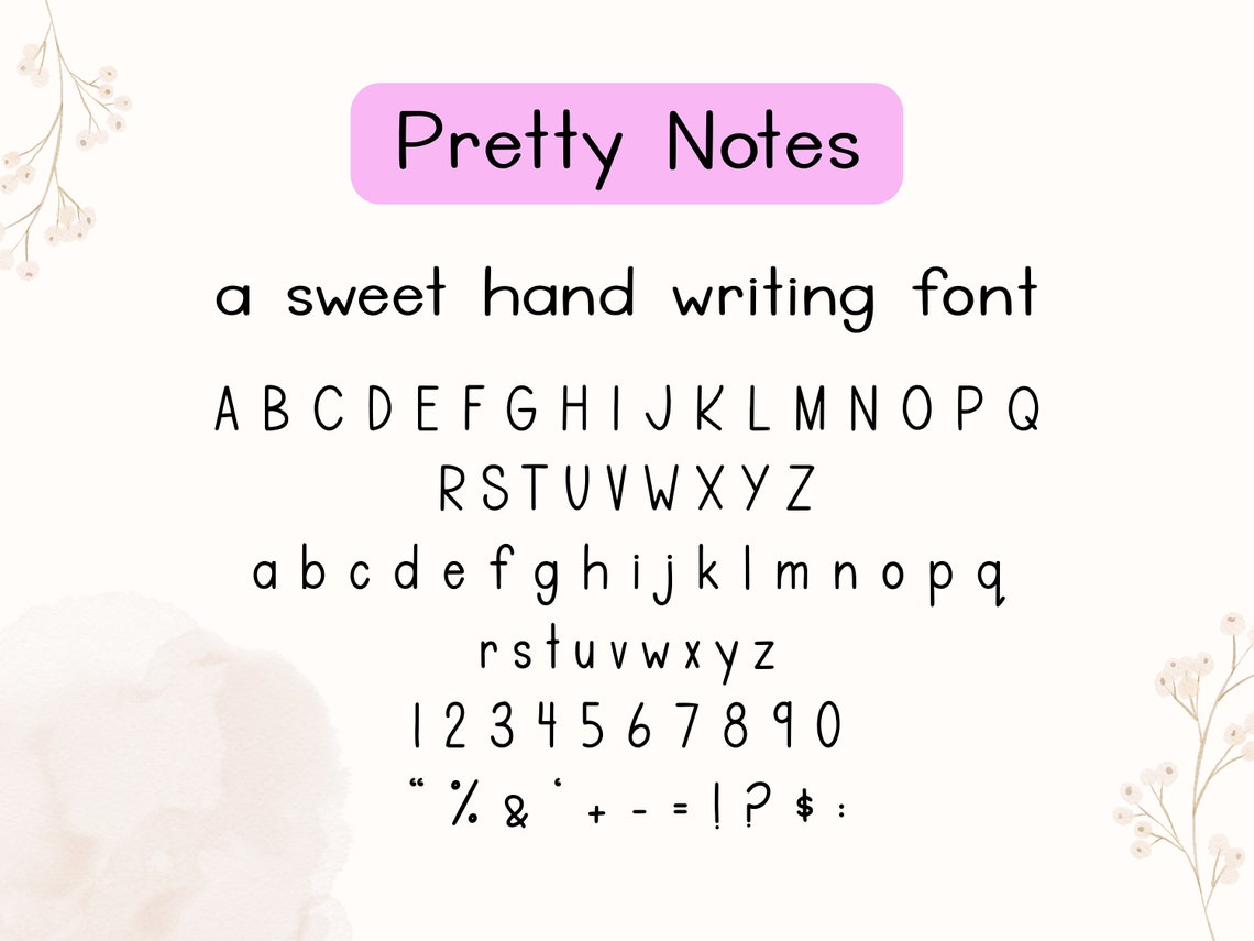 Handwriting Font | Cute Font | Note Taking Font | Goodnotes Font ...