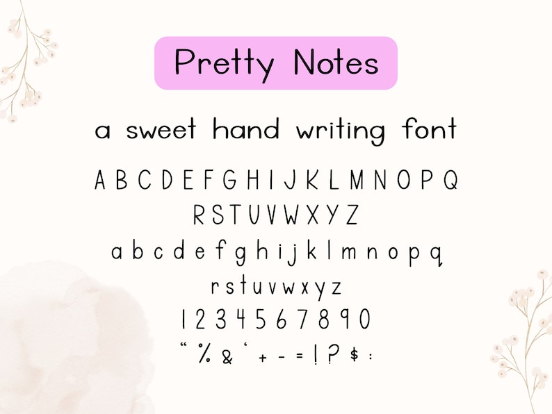 Handwriting Font | Cute Font | Note Taking Font | Goodnotes Font ...