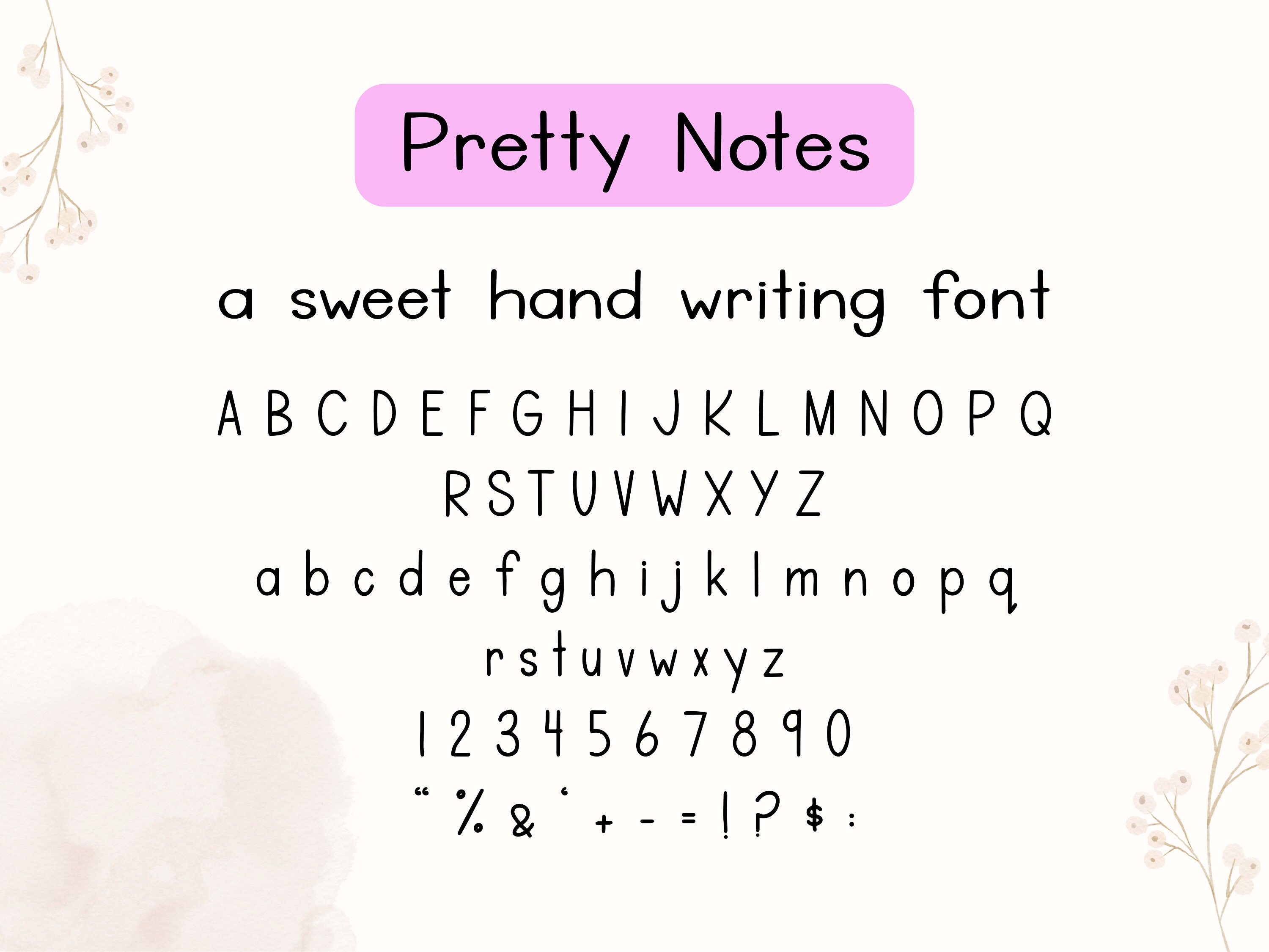 Handwriting Font | Cute Font | Note Taking Font | Goodnotes Font ...