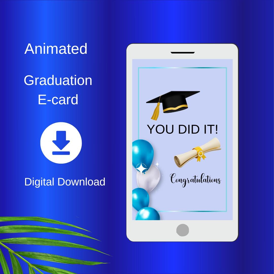 Graduation Digital E-card, Animated, Digital Download, Congratulations ...