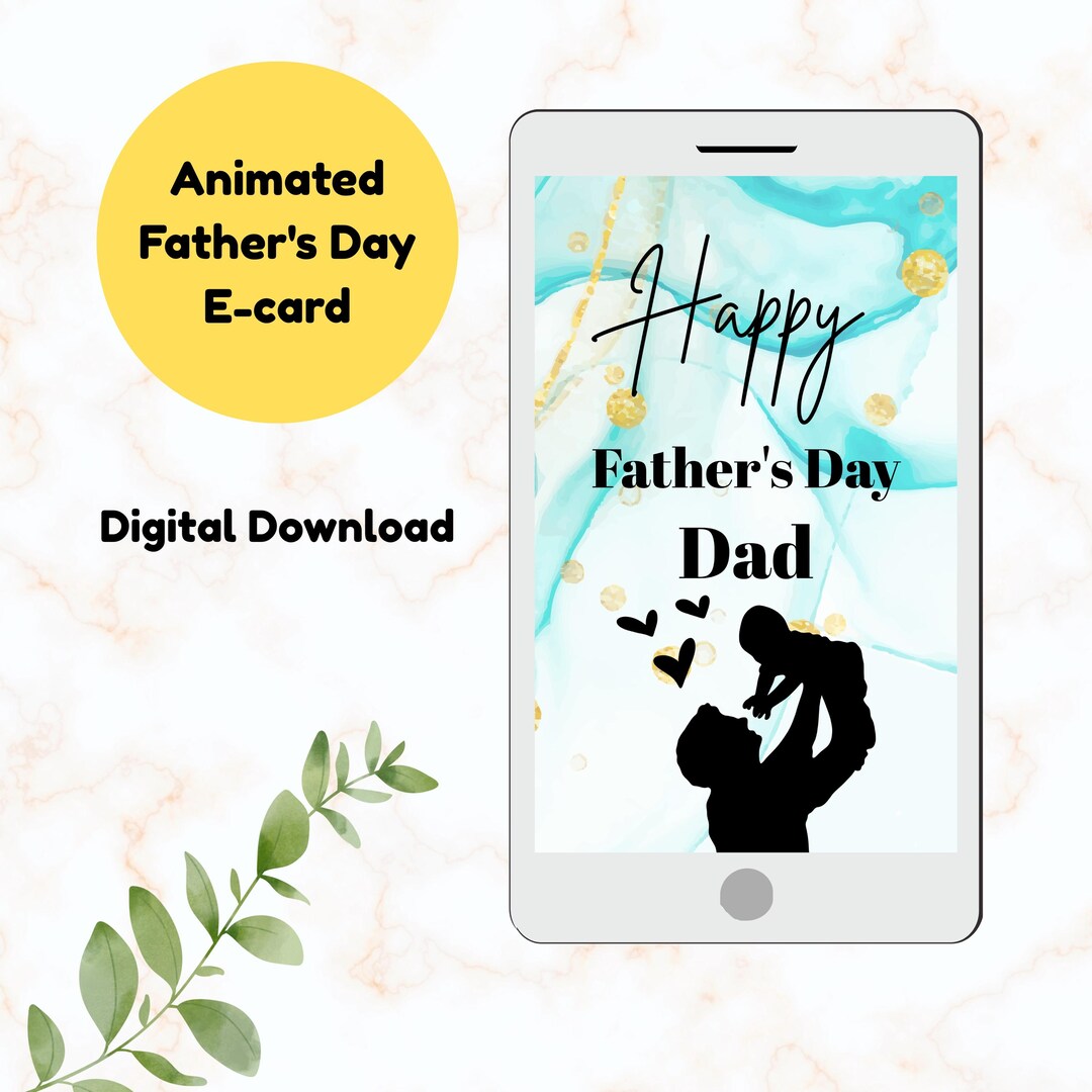 Happy Father's Day E-card, Digital Father's Day Greeting Card, Animated ...
