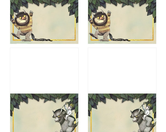 INSTANT DOWNLOAD Where the Wild Things Are Food Cards, Food Labels ...