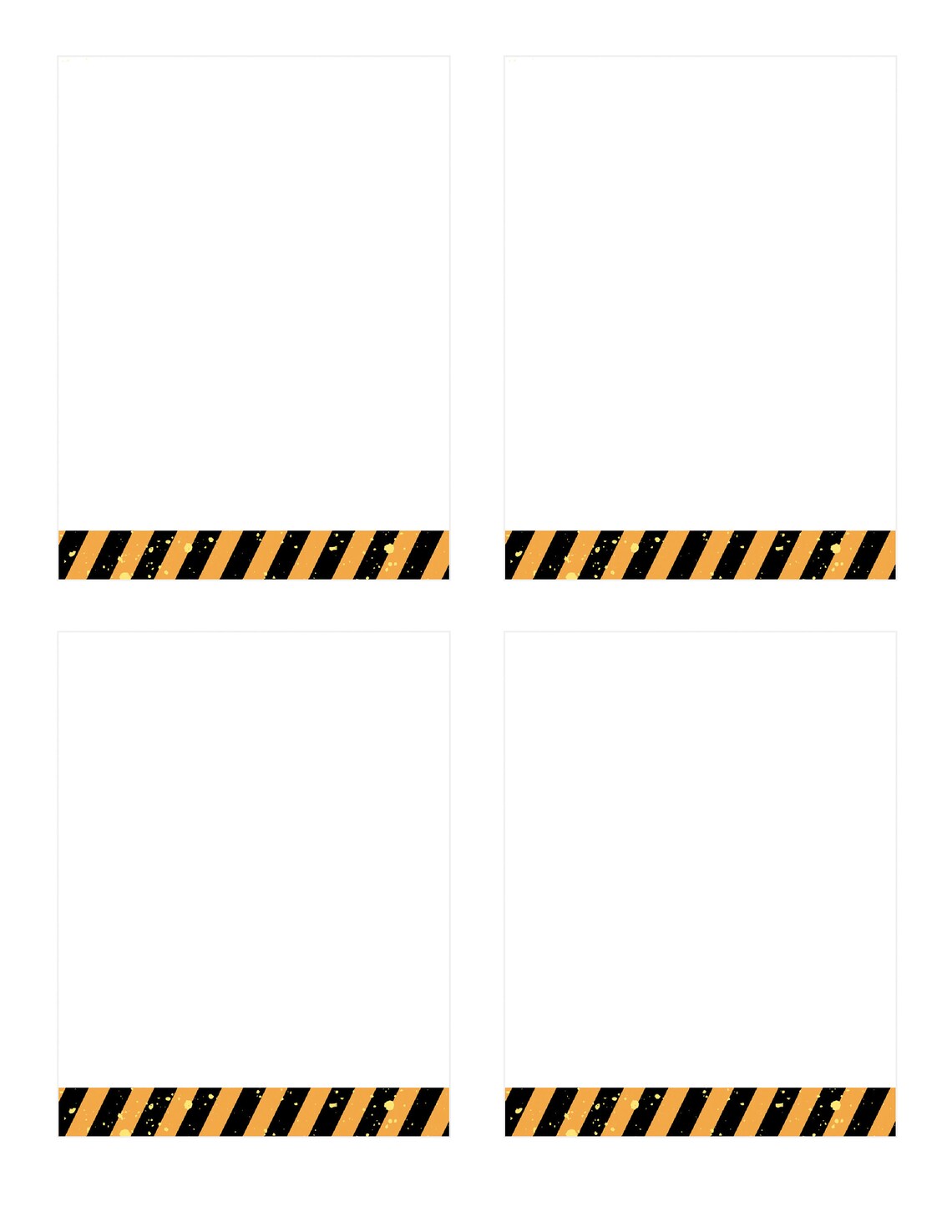 INSTANT DIGITAL DOWNLOAD Blank Construction Heavy Equipment Food Cards ...