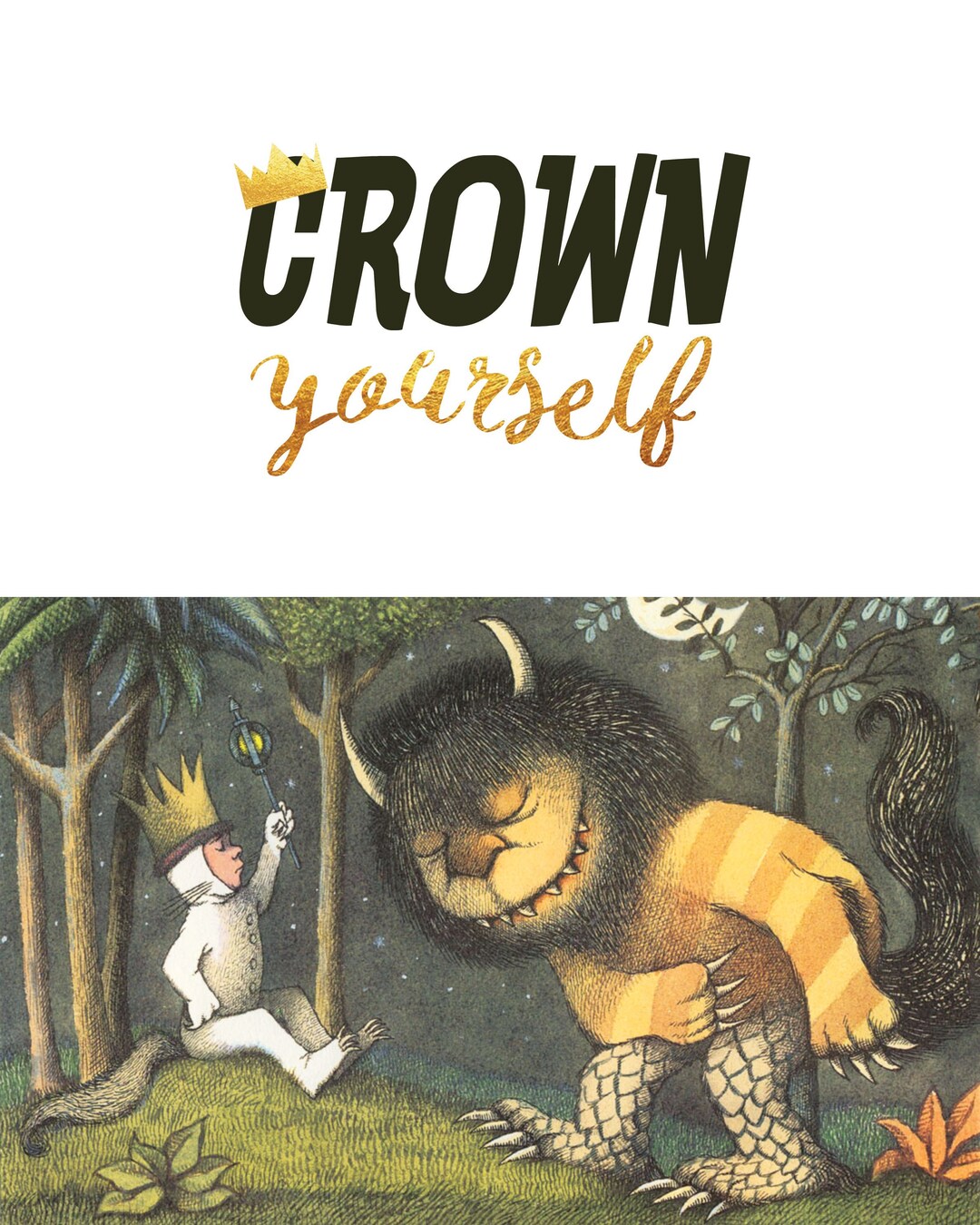 PRINTABLE Where the Wild Things Are Crown Yourself, Baby Shower, Wild ...