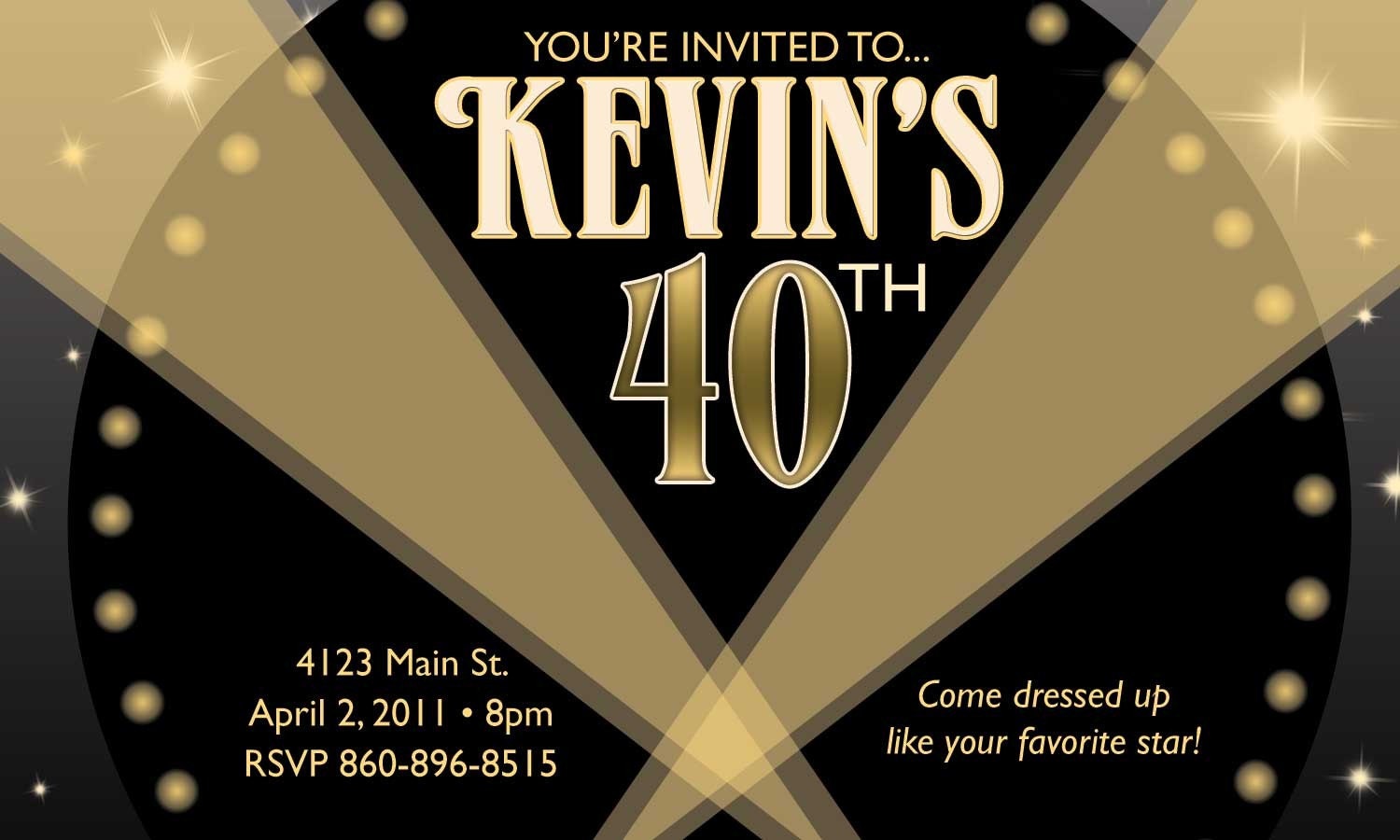 Custom Personalized Hollywood Theme Birthday Party Invitation - Digital ...