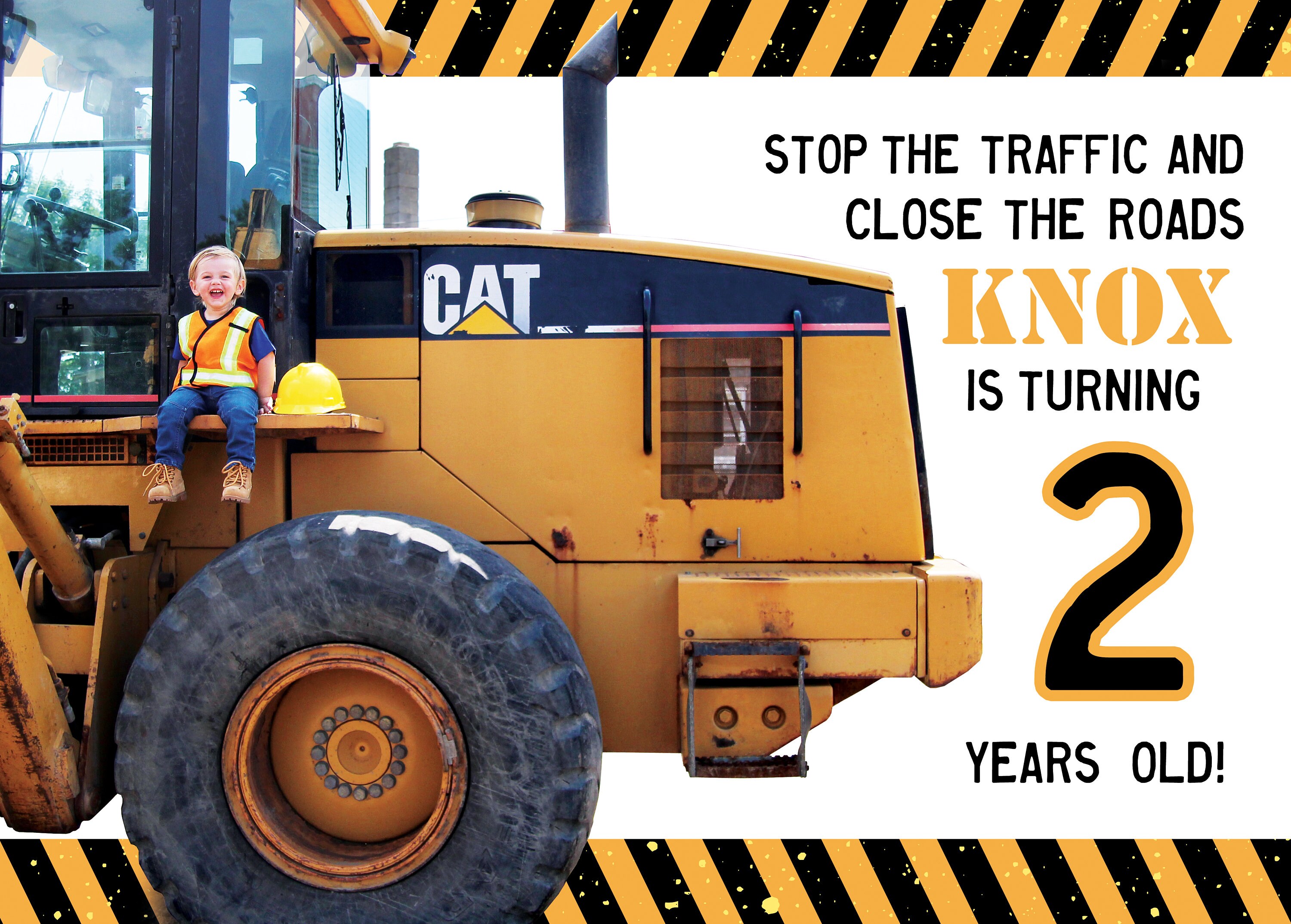 DIGITAL Construction Heavy Equipment Birthday Invitation -1 Sided ...