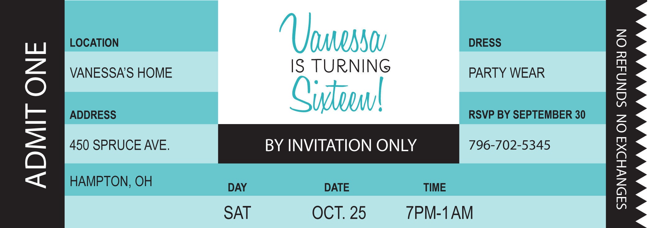 Digital Ticket Invitation - Birthday Party, Baby Shower, Wedding ...