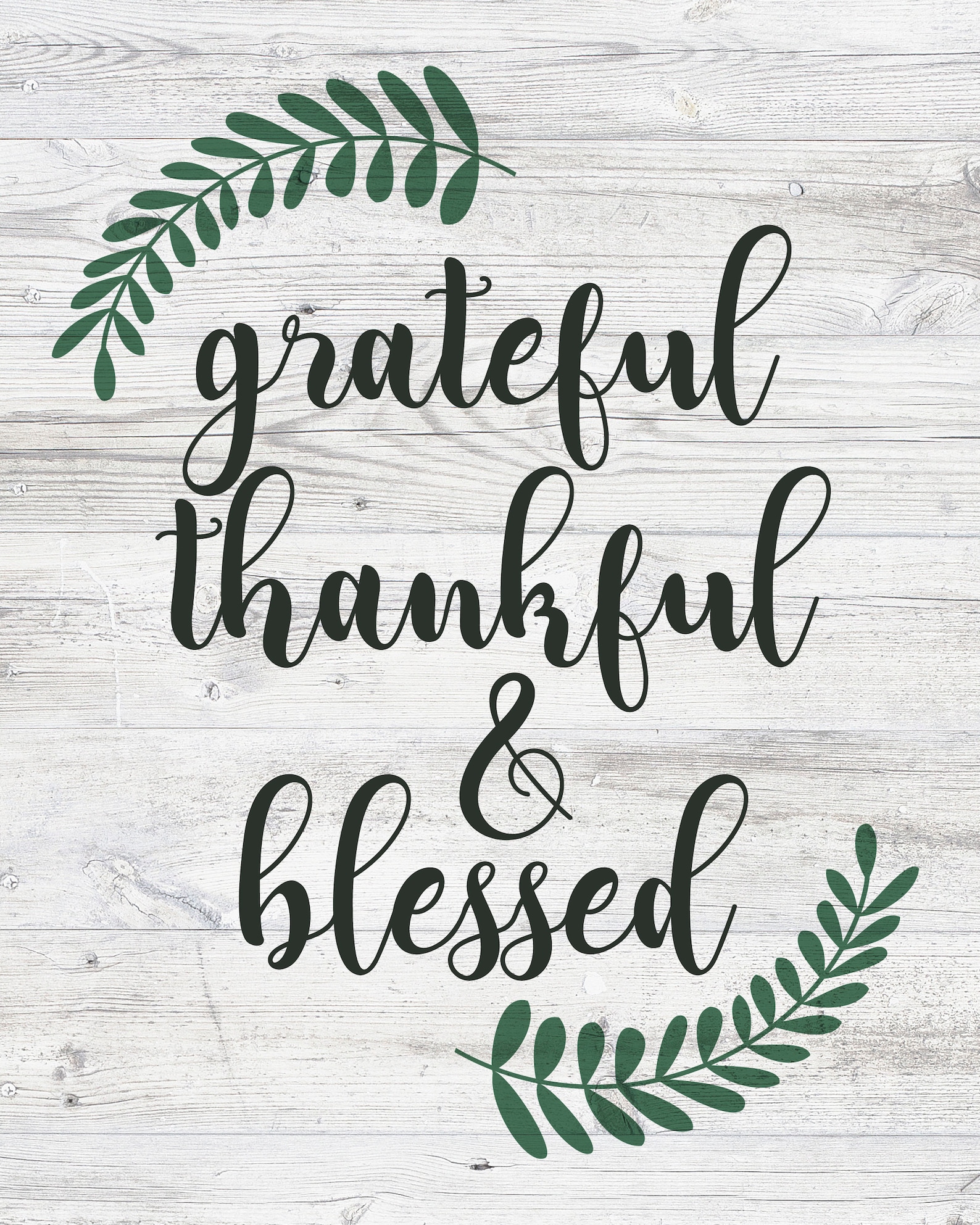 Grateful Thankful Blessed Printable Wall Art | Farmhouse Decor ...