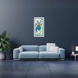 Stylized Cypress Tree. Ottoman Tile Pattern. 100 Percent Handmade Mural ...