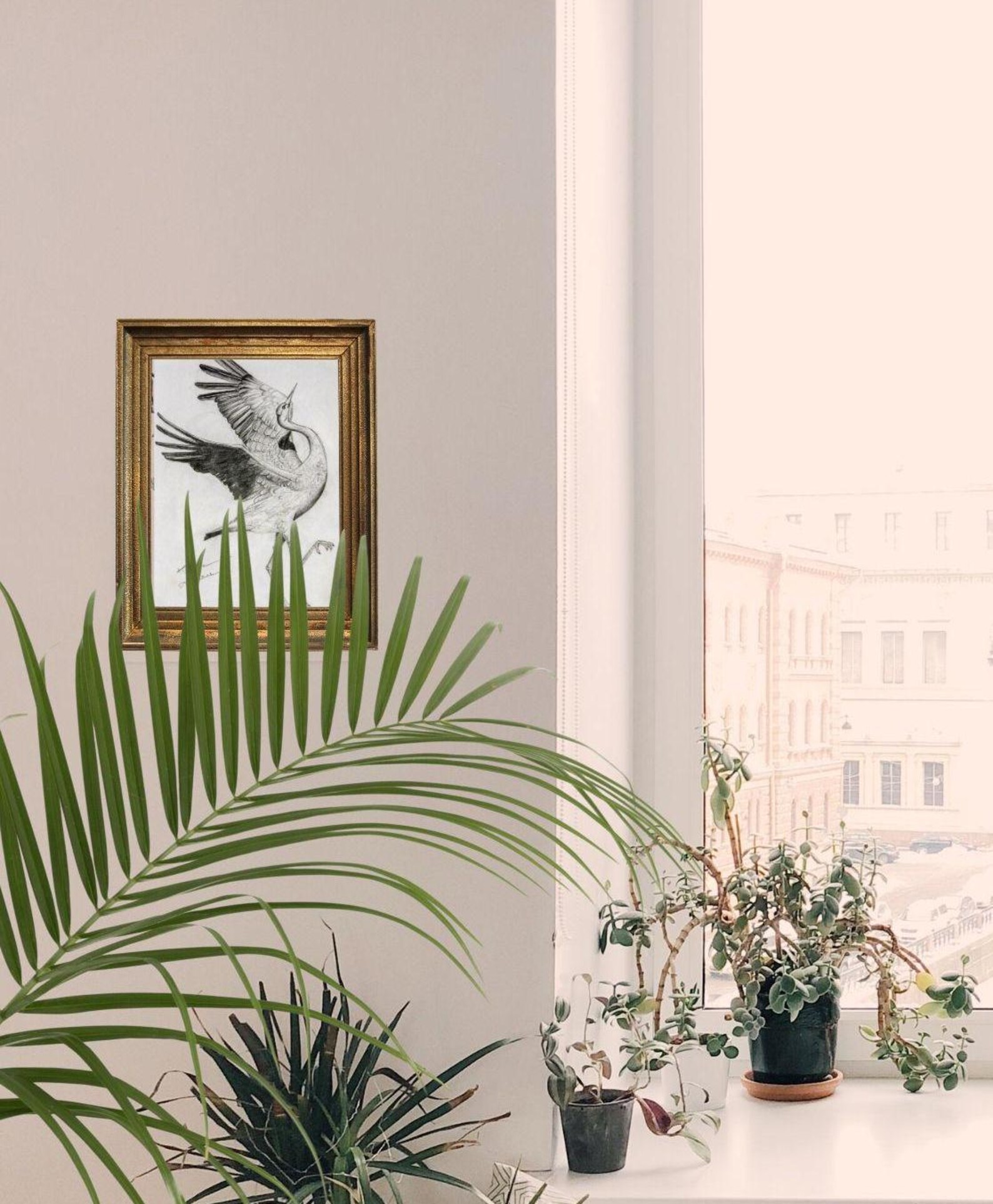 Charcoal Stork Drawing. 100% Handmade. Wall Art for Home or Offices ...