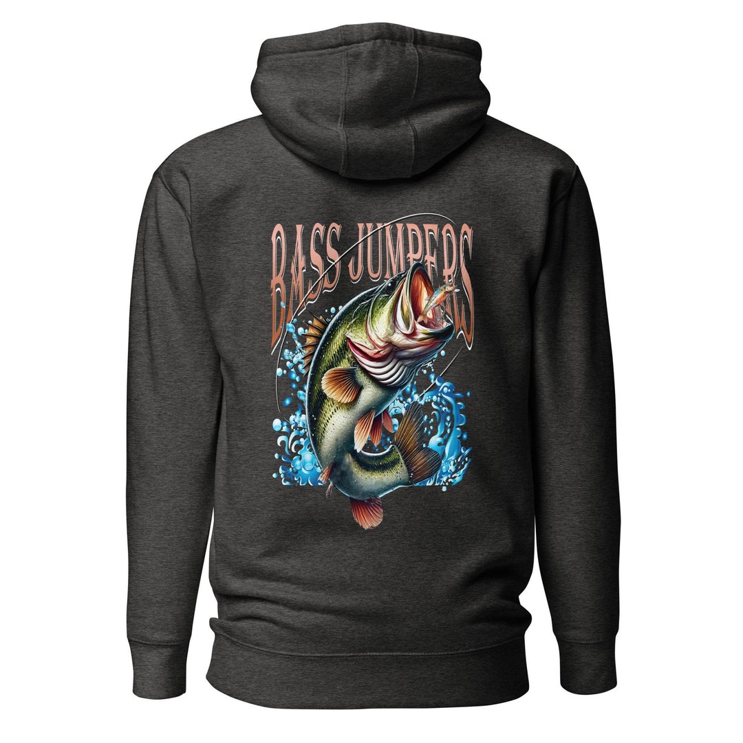 Bass Fishing Hoodie Fresh Water Fish Hooded Pullover Fishermans Gift ...