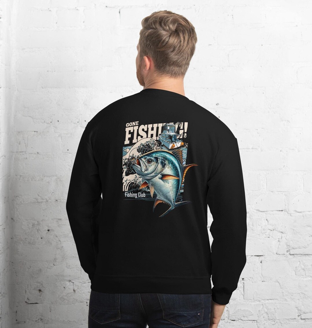 Mens Fishing Sweatshirt Hawaii Ulua Shirt Ulua Fish Sweatshirt Mens ...