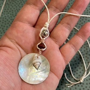 Seashell Necklace, Natural Shells on Organic Hemp Cord, Shell Beaded ...