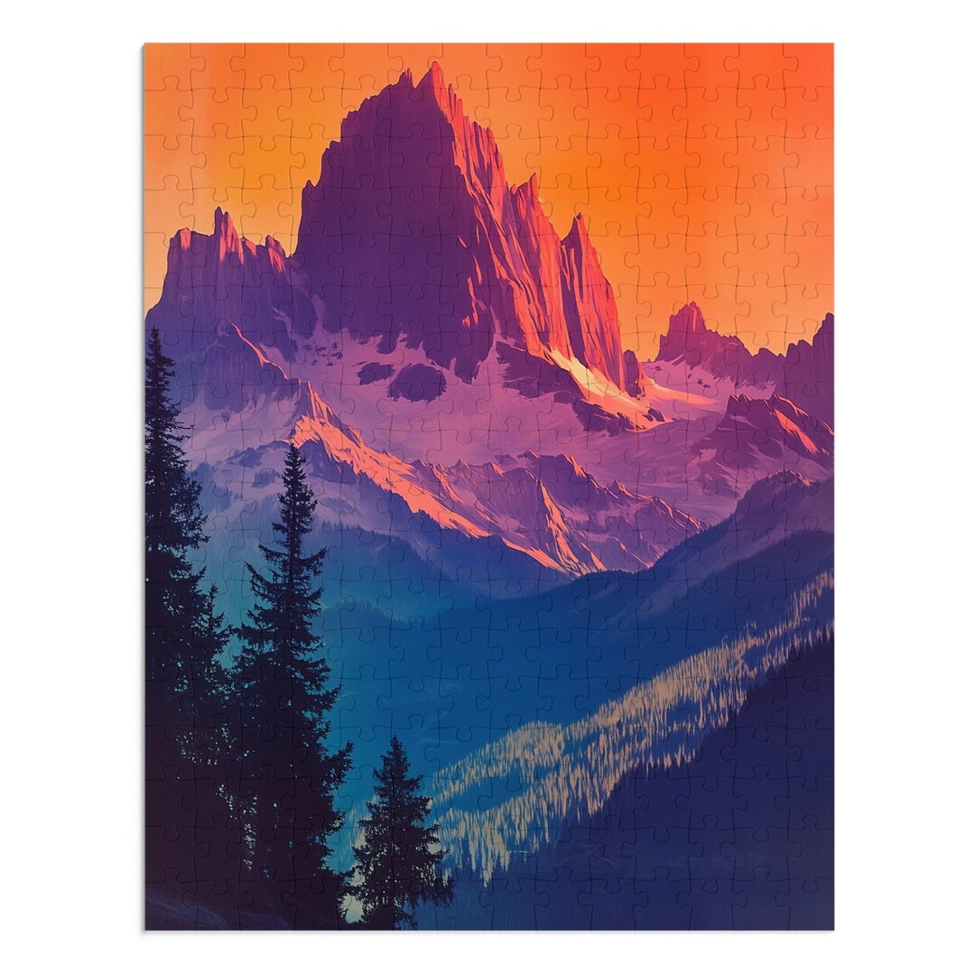 Serene Mountain Sunset Jigsaw Puzzle | Scenic Puzzle With Tin | Perfect ...