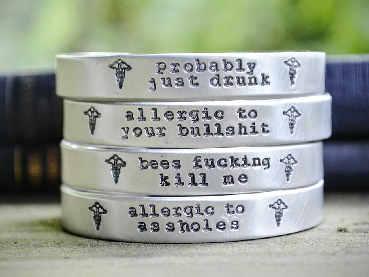 Custom Medical Alert Bracelet - Allergy Bracelet - Nut Allergy ...