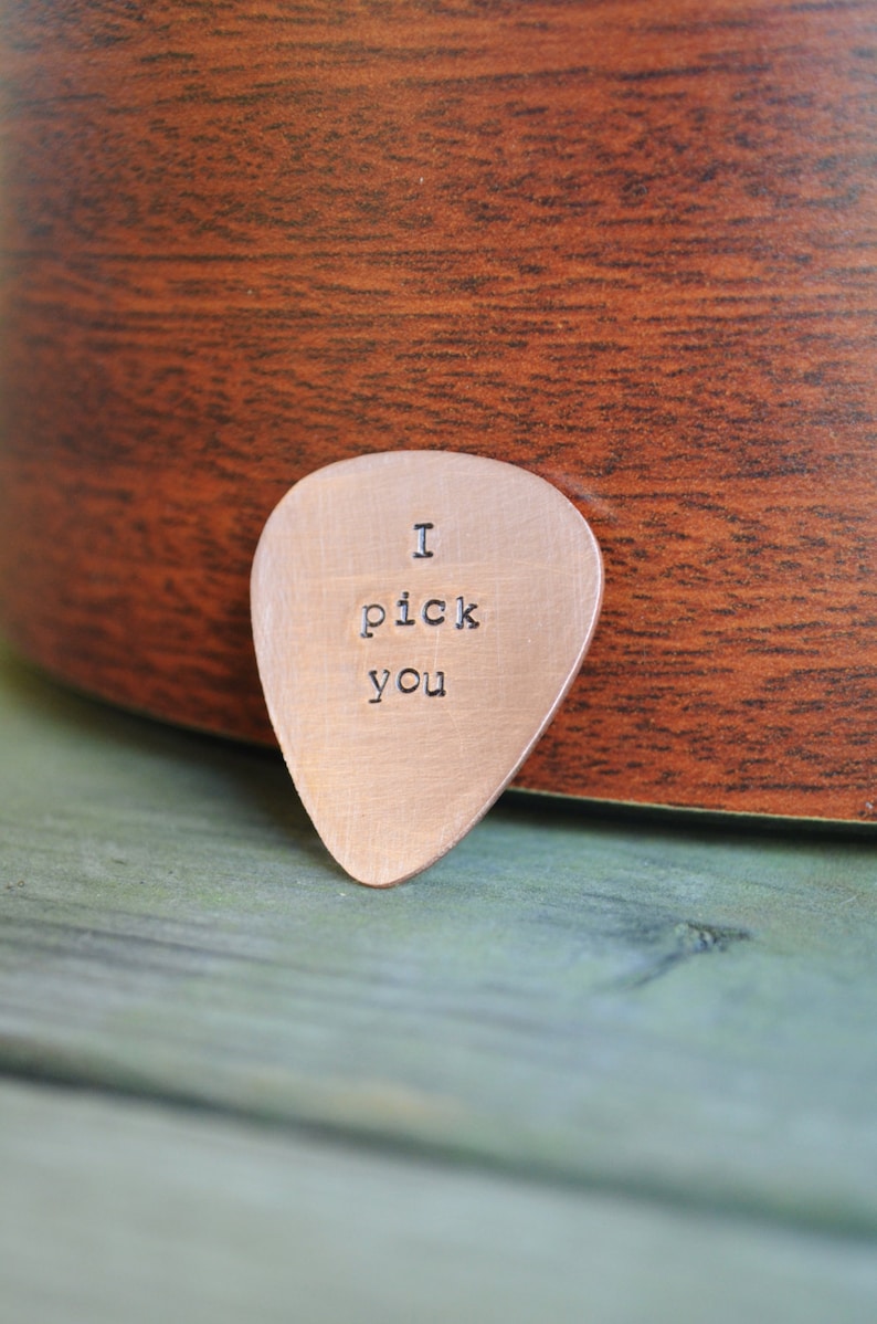 I Pick You Guitar Pick Romantic Metal Copper Men - Etsy
